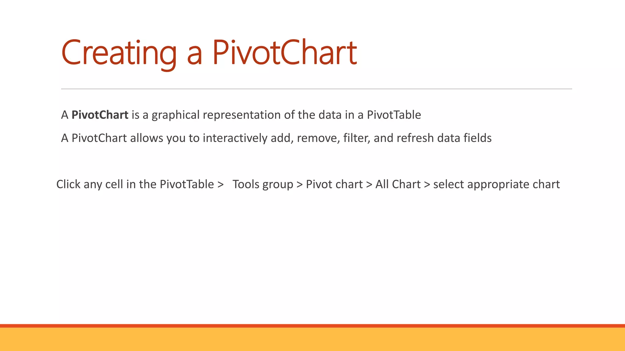 Pivot table and Dashboard in microsoft excel | PPTX