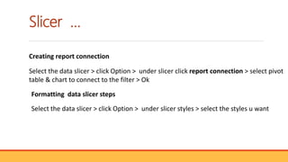 Pivot table and Dashboard in microsoft excel | PPTX