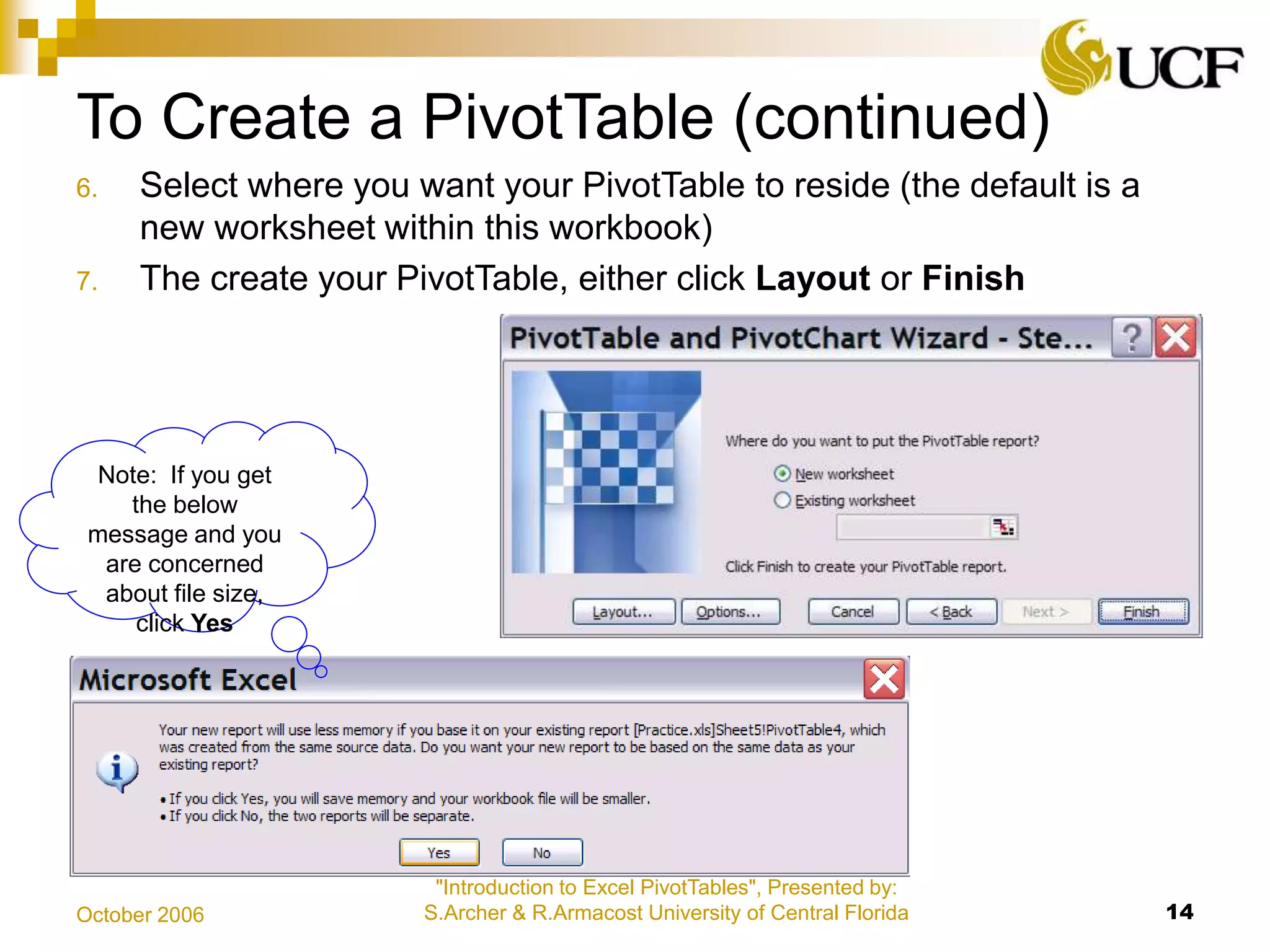 Pivot table presentation | PPT