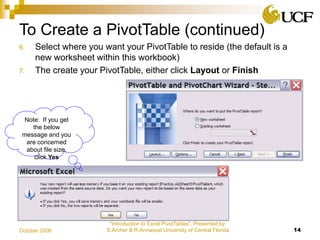 Pivot table presentation | PPT