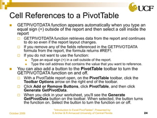 Pivot table presentation | PPT