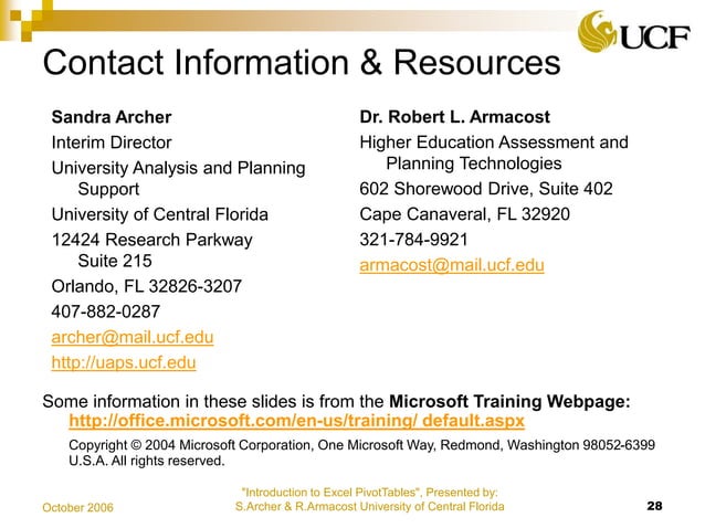 Pivot Table Presentation Ppt