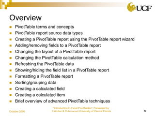 Pivot table presentation | PPT