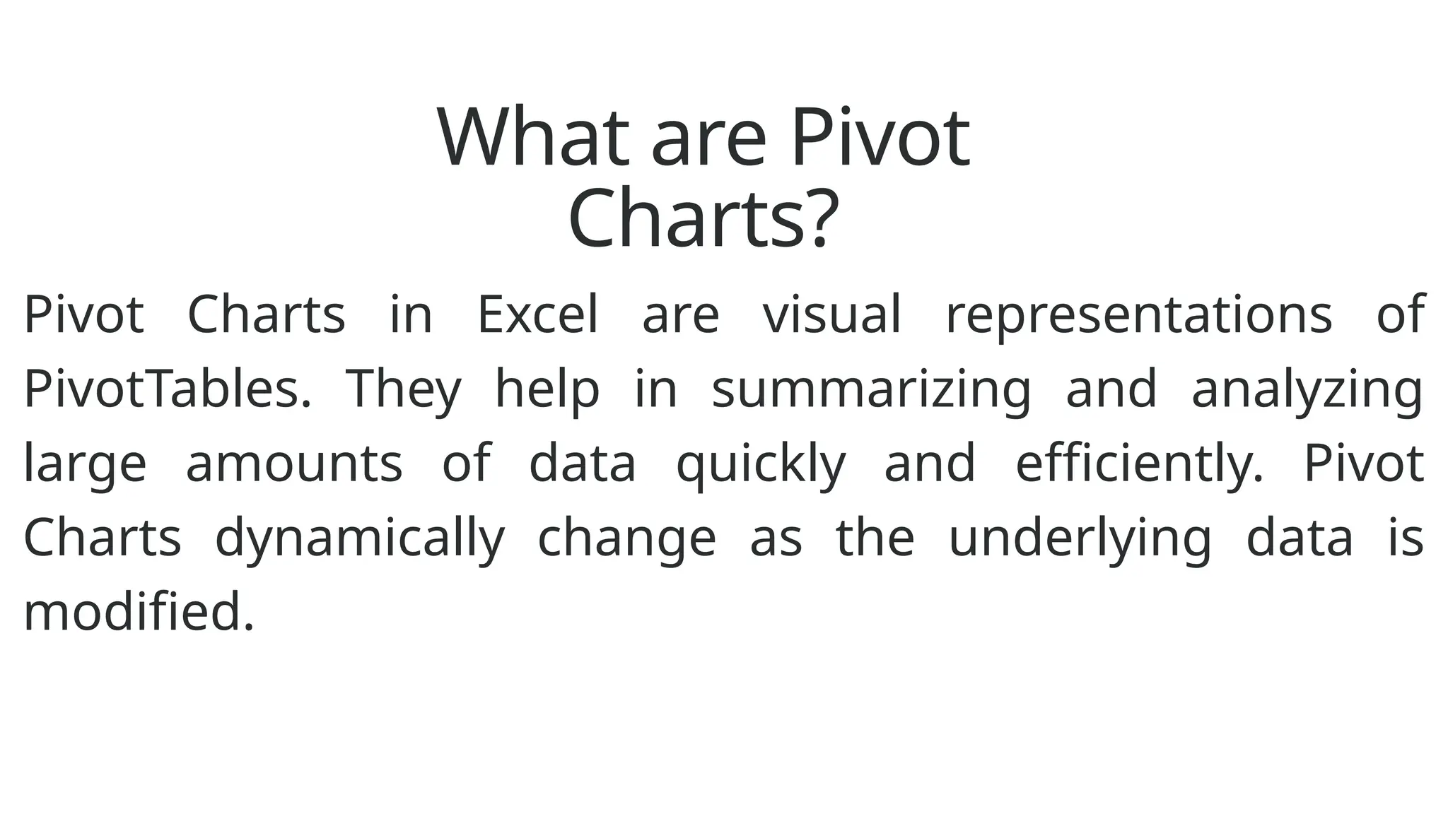 Pivot Tables & Pivot Chart's presented by | PPTX