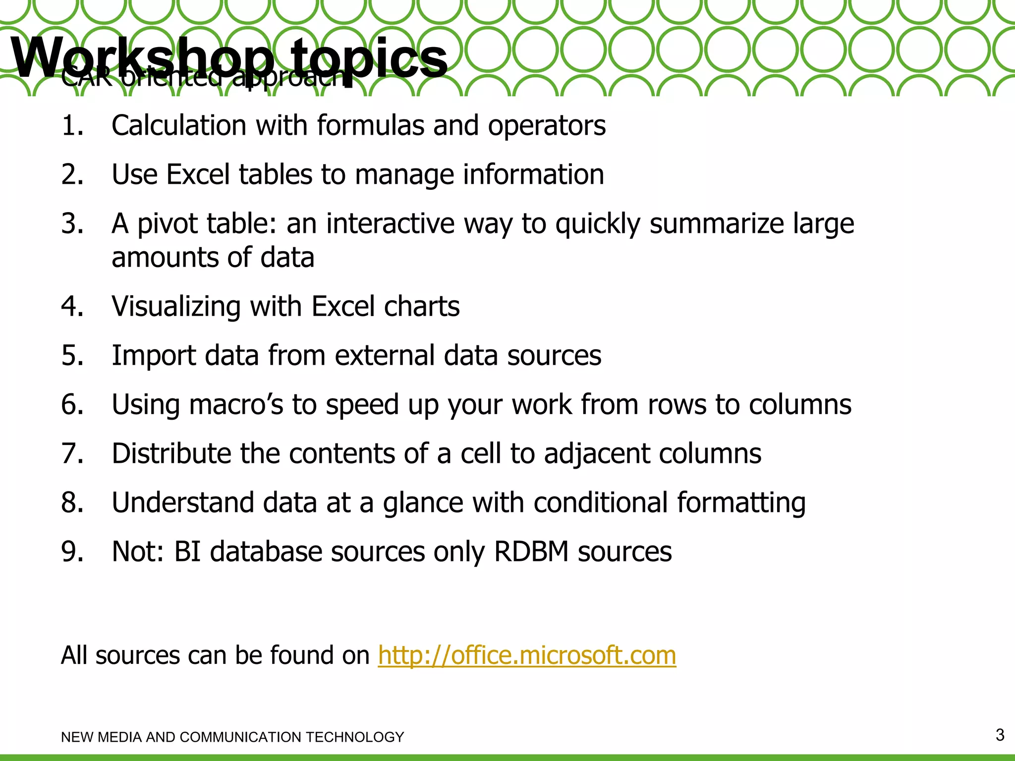 Pivottables through car approach | PPTX | Databases | Computer Software and Applications