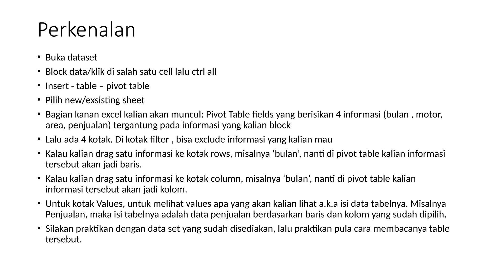 PIVOT TABLE TUTORIAL dan CHART BUSINESS INTELLEGENCE.pptx