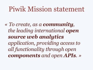 Piwik - open source web analytics | PPT