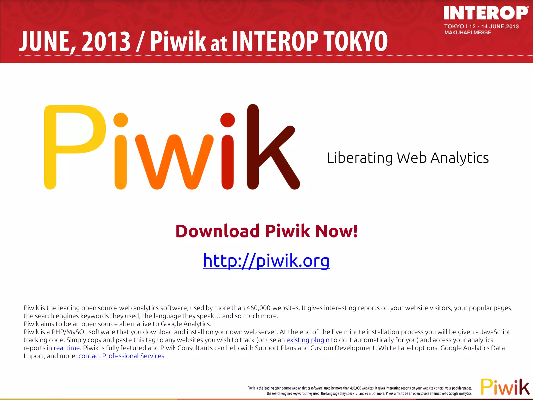 Piwik at INTEROP TOKYO, June 2013 | PPT