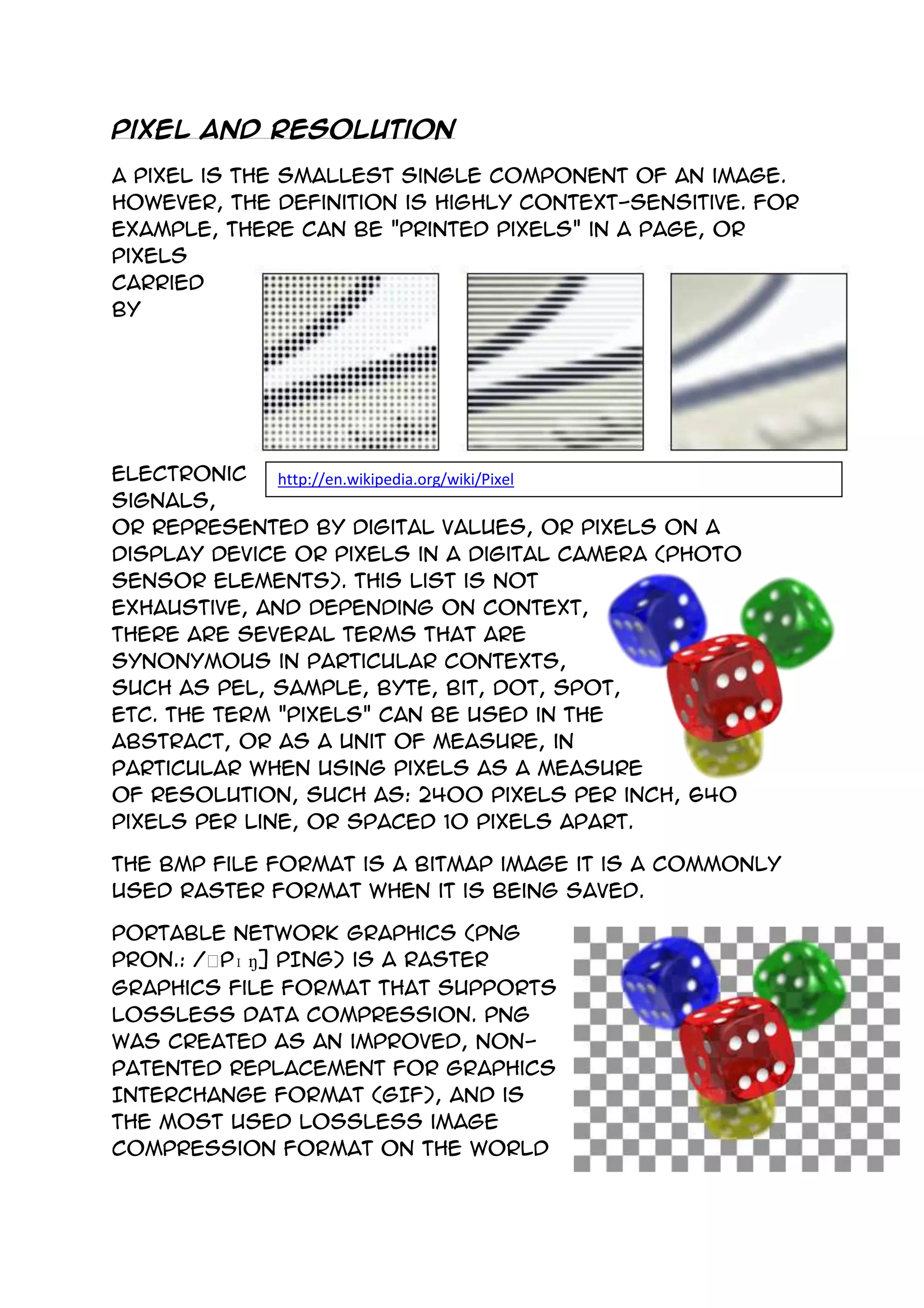 Pixel and resolution | DOCX | Computer Animation | Computer Software ...