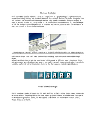 Pixel and resolution | PDF