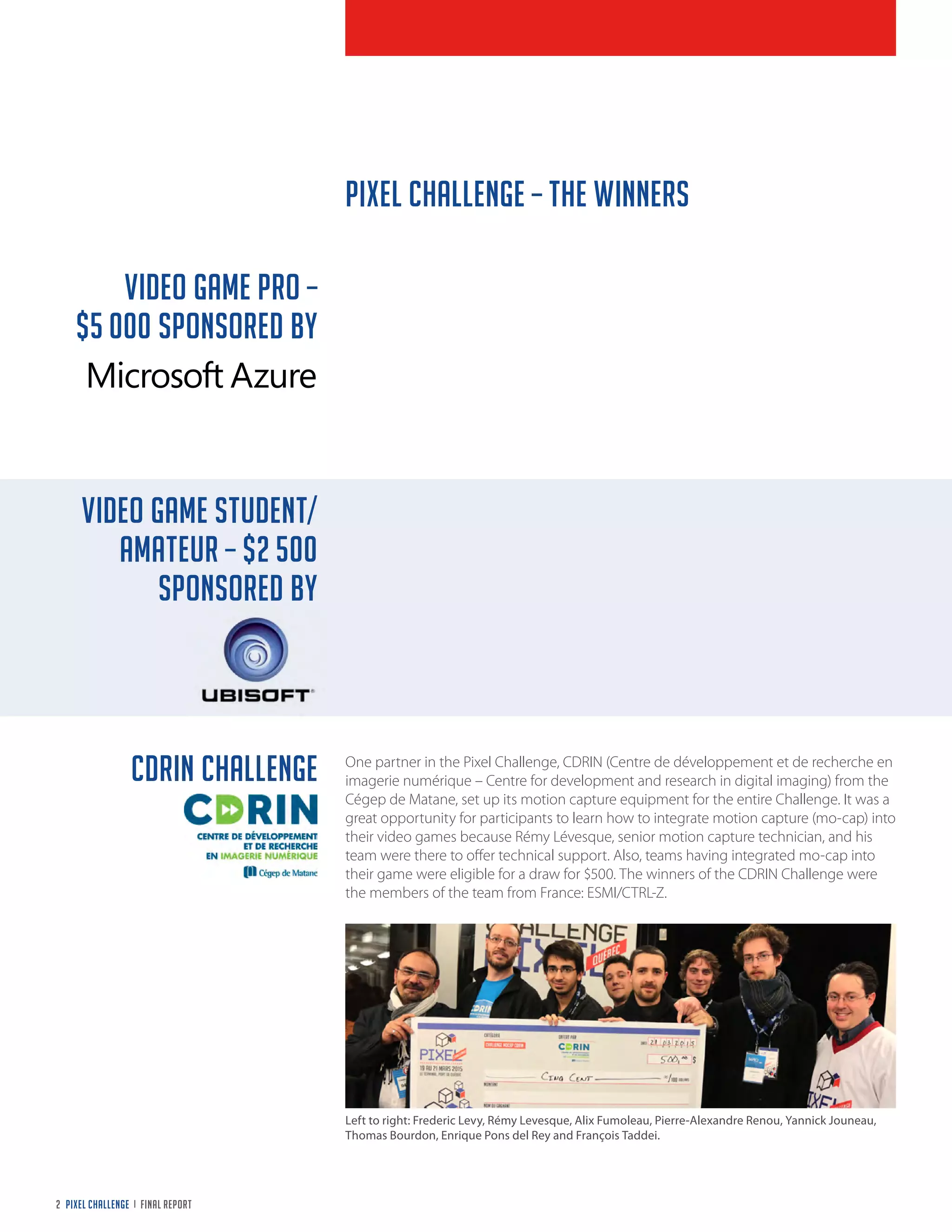 Pixel Challenge 2015 | Event Report | PDF
