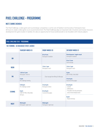 Pixel Challenge 2015 | Event Report | PDF