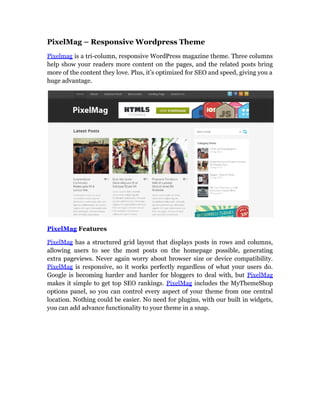 Pixel mag responsive wordpress theme | PDF