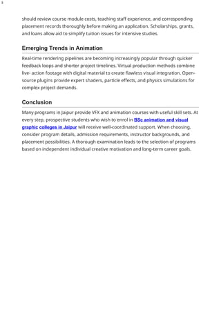 Pixels and Dreams: Jaipur’s Creative Animation Pathways | DOCX