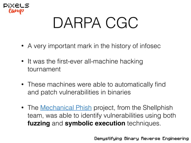 Demystifying Binary Reverse Engineering - Pixels Camp | PPT