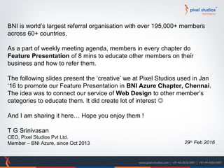 Pixel Studios - BNI Feature Presentation Teaser | PPT