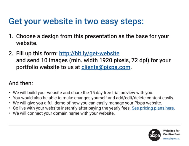 Pixpa - Online Portfolio Website Examples | PPT
