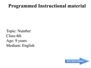 Programed instructional material: Numbers | PPT
