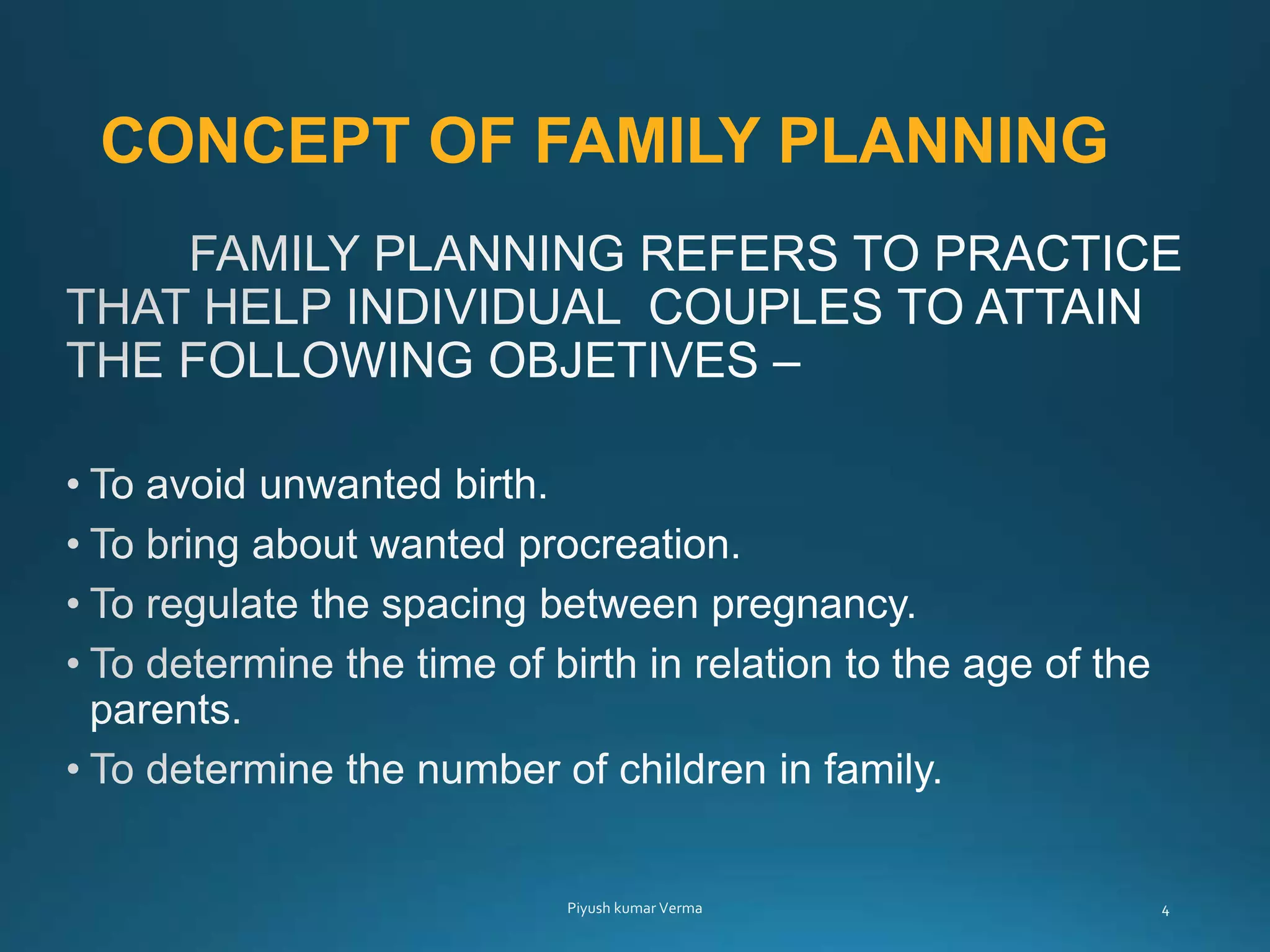 Lesson plan on family planning and contraception | PPTX