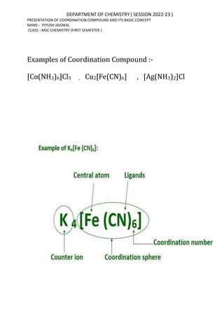 Coordination compound and its basic concepts | DOCX
