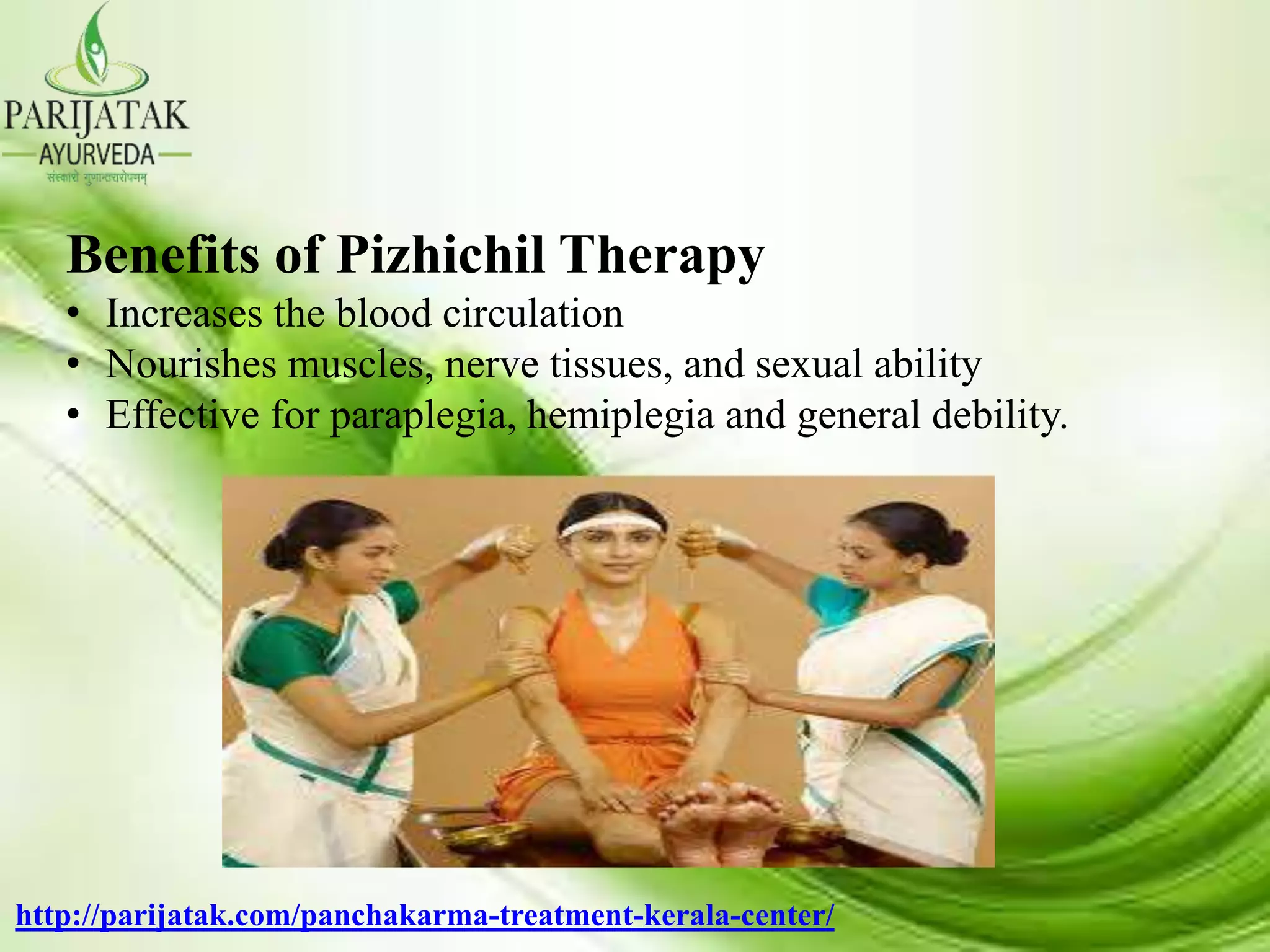 PIZHICHIL THERAPY (Kerala Panchkarma) - Parijatak | PPTX