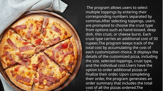 Pizza bill generator using java programming | PPTX | Programming ...