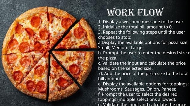 Pizza Bill Generator Using Java Programming Pptx Programming