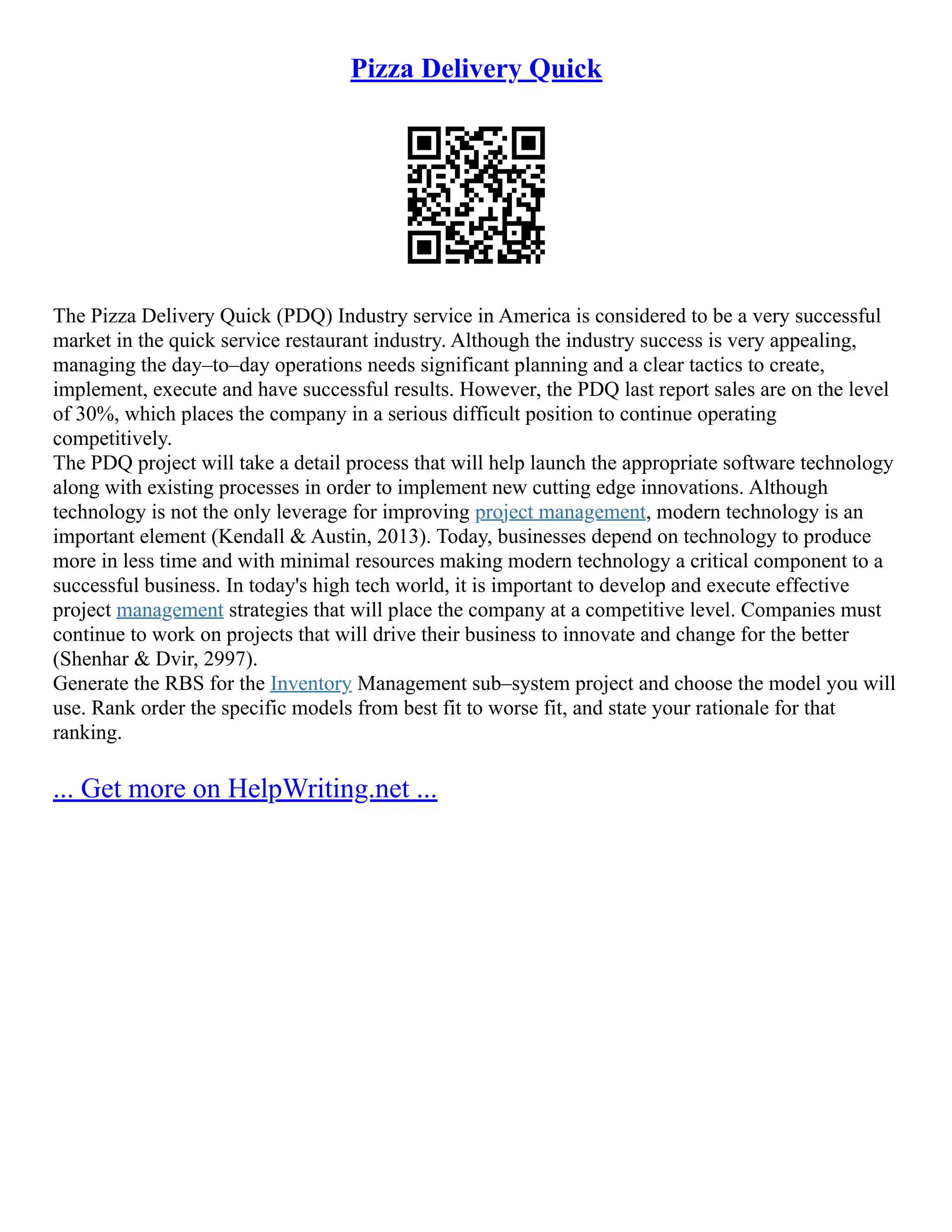 Pizza Delivery Quick | PDF