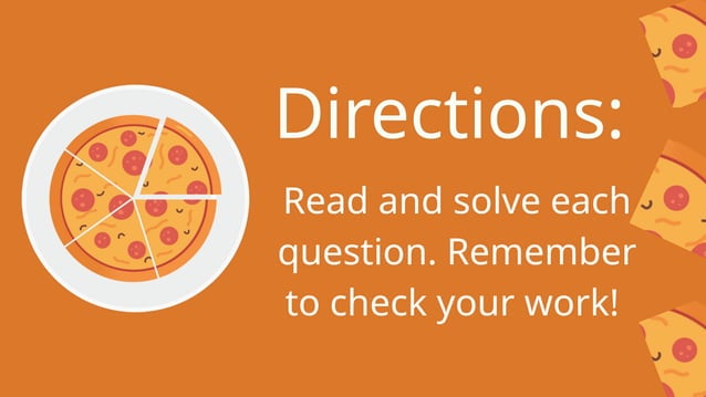 Pizza Fraction Quiz Presentation in Red and Orange Fun Style .pptx