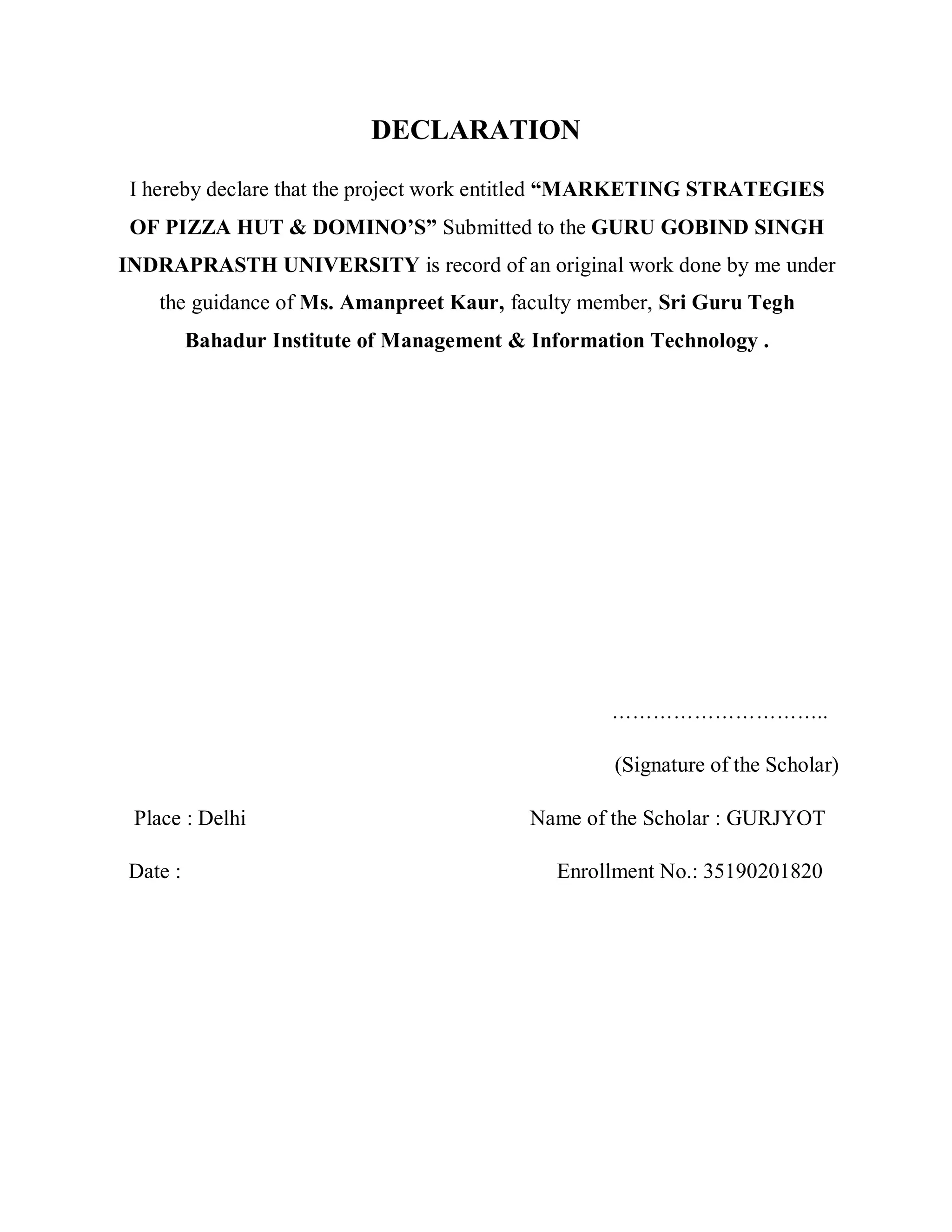 pizza hut vs dominos mpr final project report (gurjyot).pdf