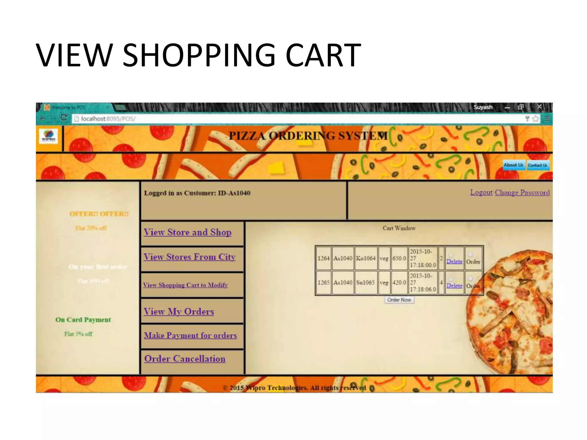 Pizza ordering system | PPTX