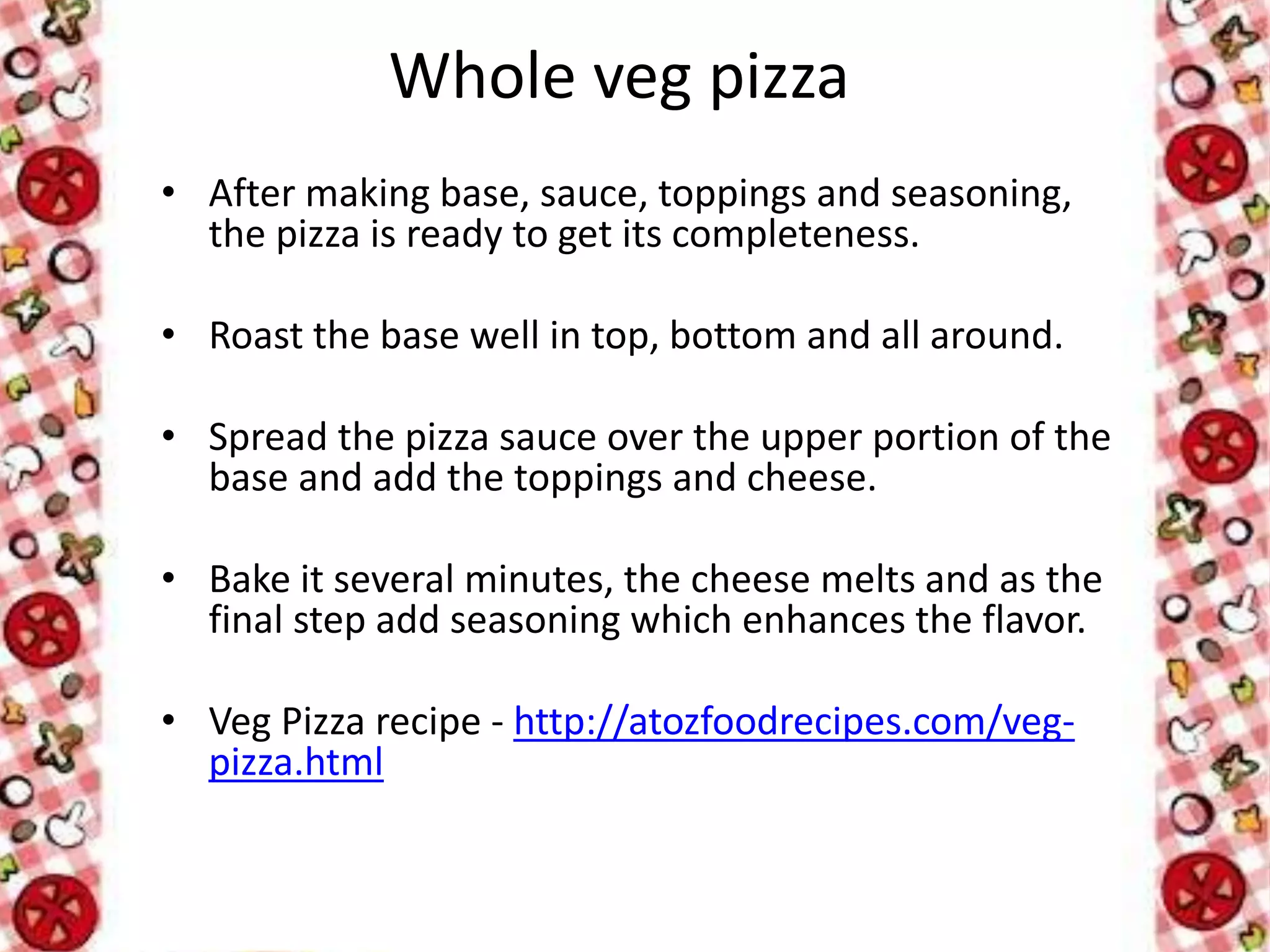 Pizza preparation steps | PPTX