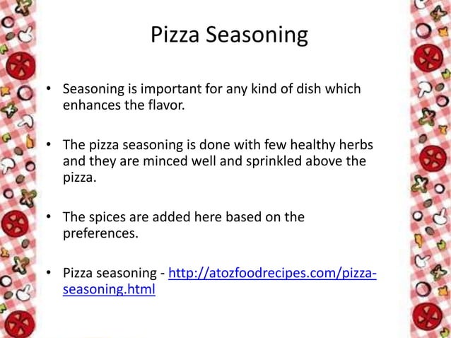 Pizza preparation steps | PPT