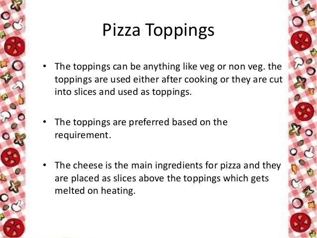Pizza preparation steps