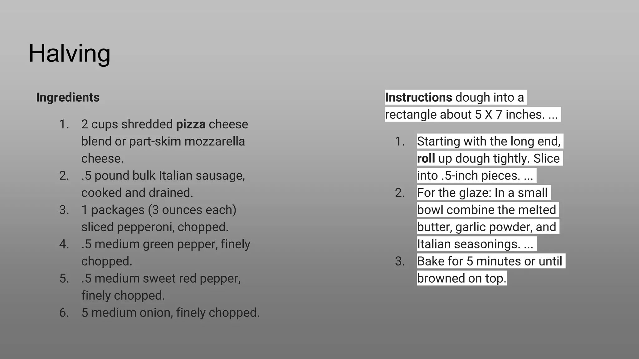 Pizza Rolls Ingredients Ethan And Jake Ppt