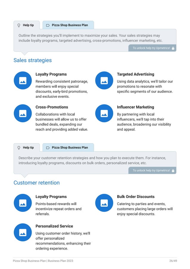 pizza shop business plan example | upmetrics | PDF