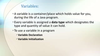 Pj01 3-java-variable and data types | PPT