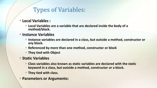 Pj01 3-java-variable and data types | PPT