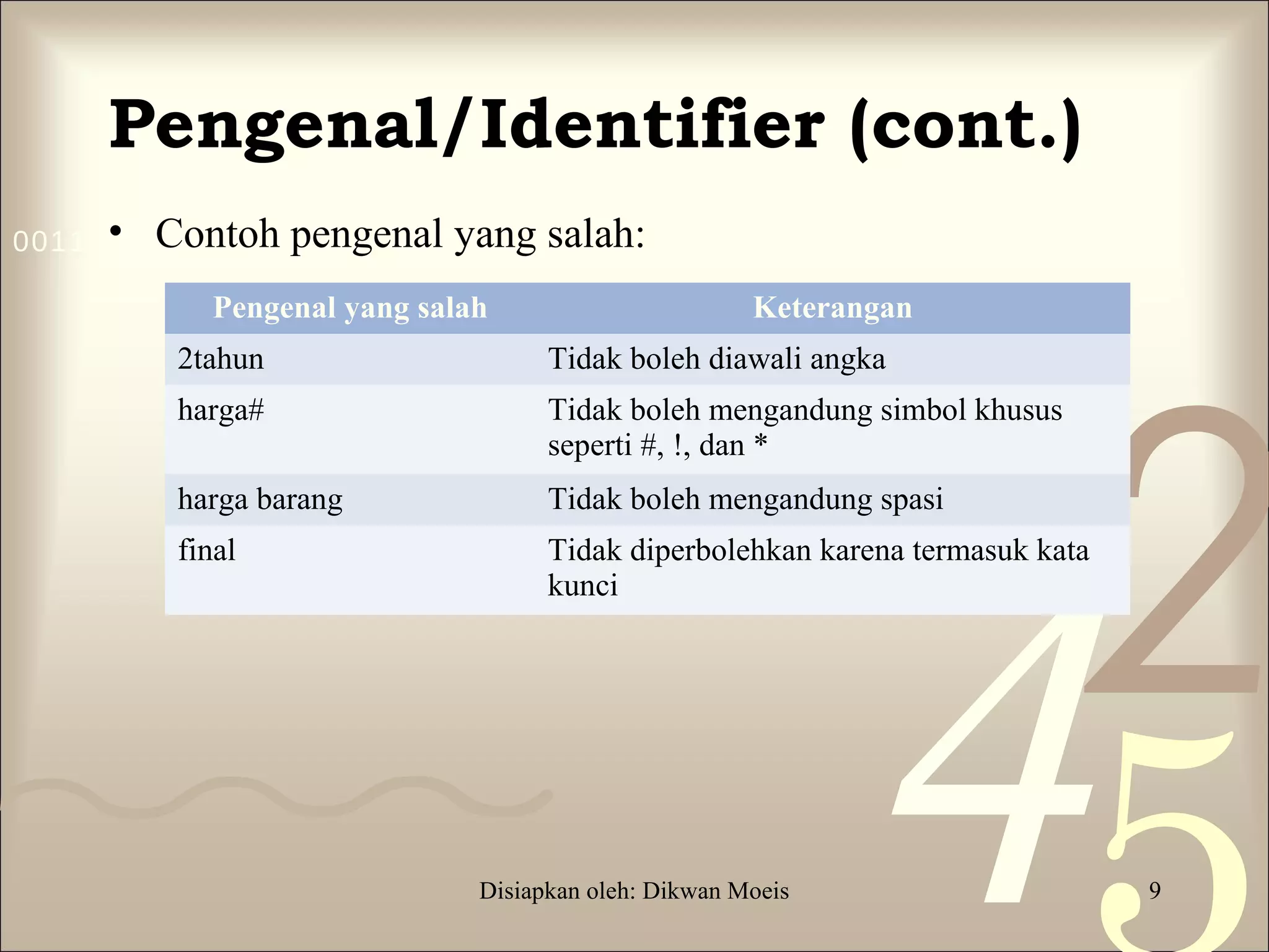 Pemrograman Berorientasi Objek I (Modul II) | PPT