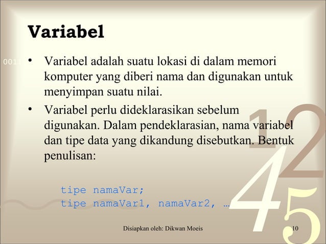 Pemrograman Berorientasi Objek I (Modul II) | PPT