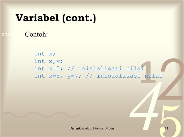 Pemrograman Berorientasi Objek I (Modul II) | PPT