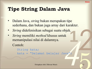 Pemrograman Berorientasi Objek I (Modul II) | PPT