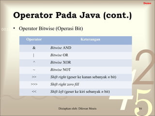 Pemrograman Berorientasi Objek I (Modul II) | PPT