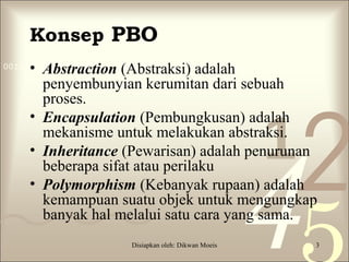 Pemrograman Berorientasi Objek I (Modul II) | PPT