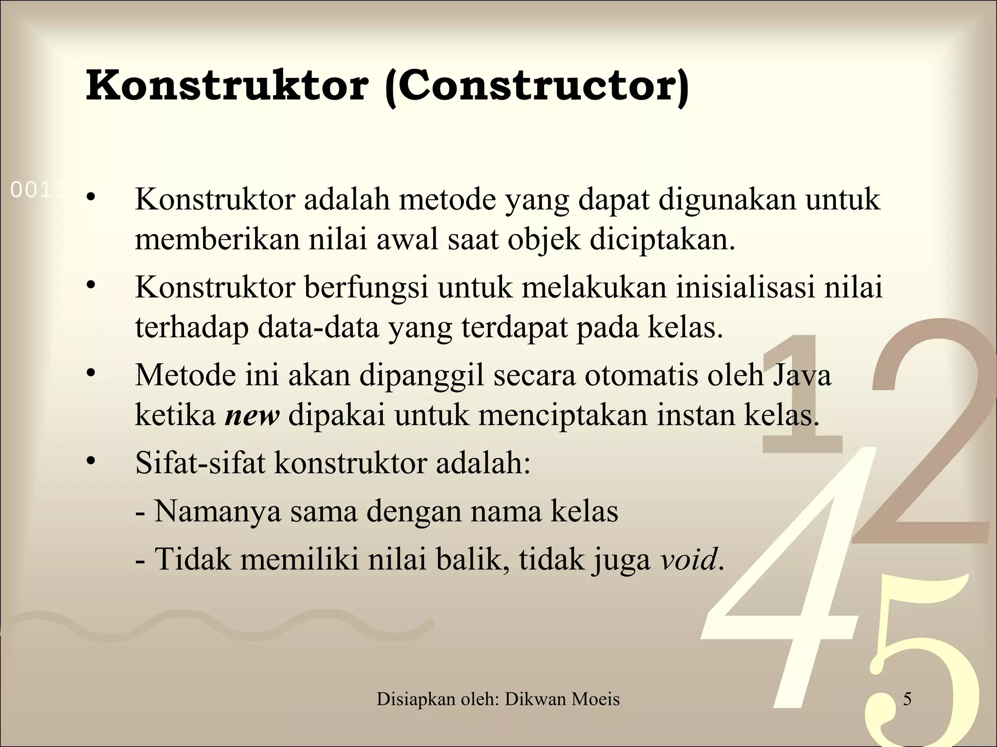 Pemrograman Berorientasi Objek (Modul VI) | PPT