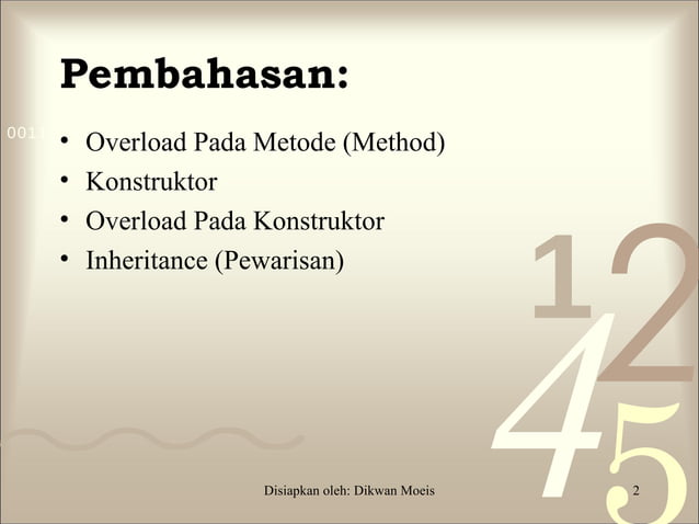 Pemrograman Berorientasi Objek (Modul VI) | PPT