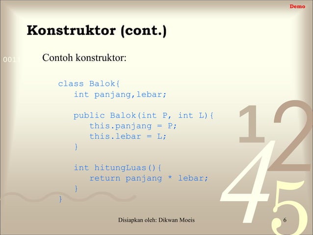 Pemrograman Berorientasi Objek (Modul VI) | PPT