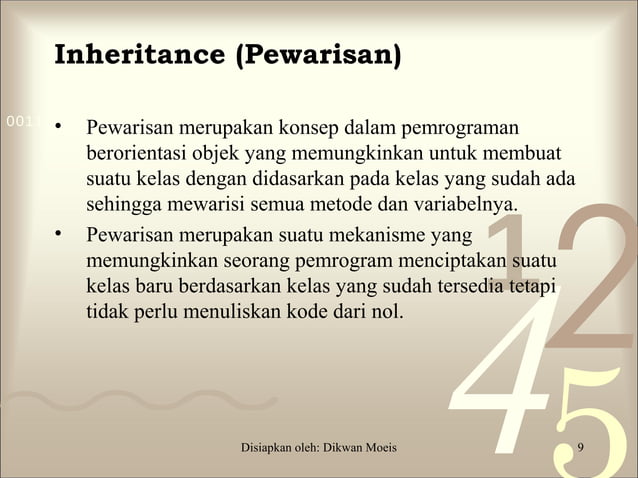 Pemrograman Berorientasi Objek (Modul VI) | PPT