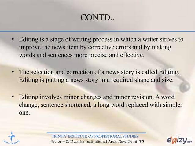 Print Journalism- EDITING | PPTX