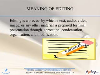 Print Journalism- EDITING | PPTX